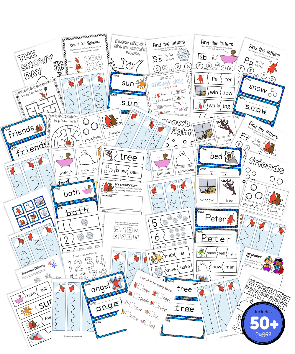 The Snowy Day Printables for Kids - beyond the playroom