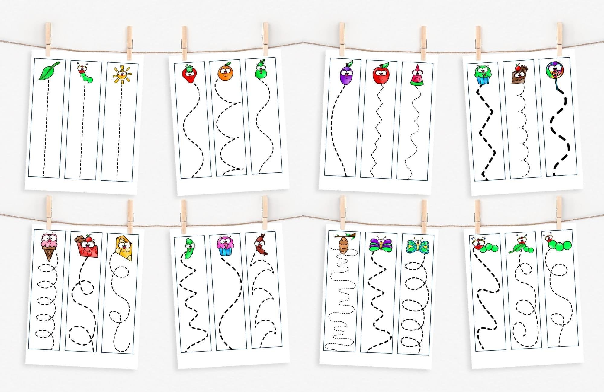 The Very Hungry Caterpillar Tracing Lines Printable - beyond the playroom